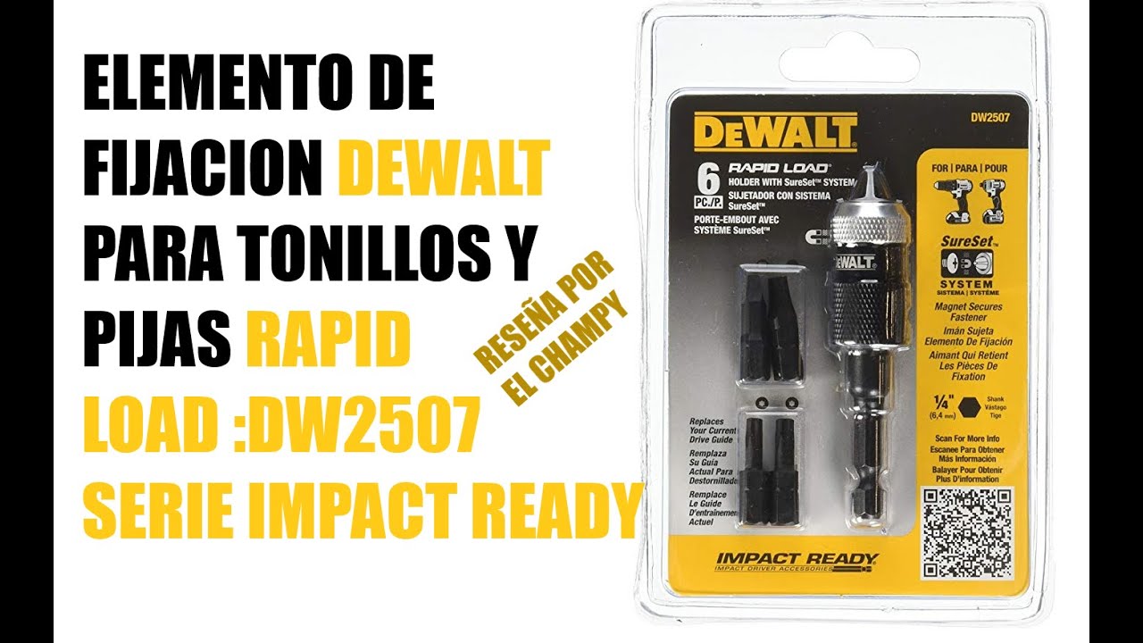 ADAPTADOR PARA TALADRO DEWALT PARA TORNILLOS Y PIJAS RAPID LOAD DW2507 ...