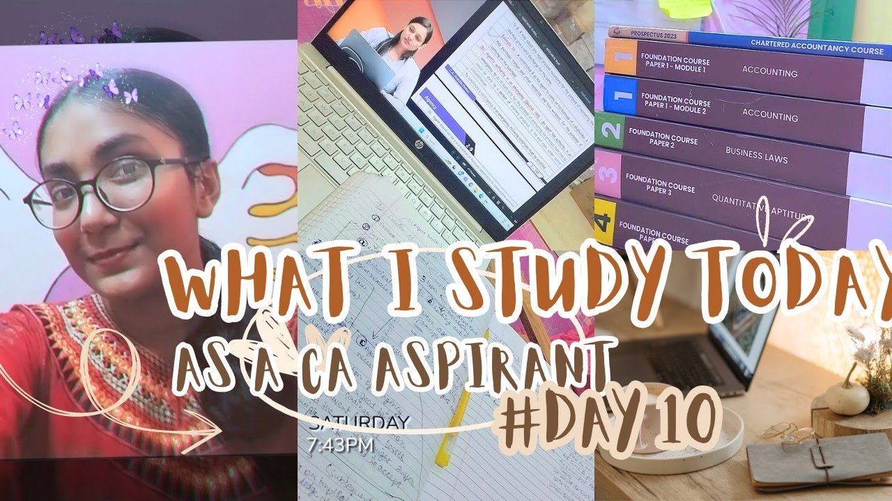 Day 10 A Day in Life of a CA Foundation Student 📚 📕Documenting my Study ...