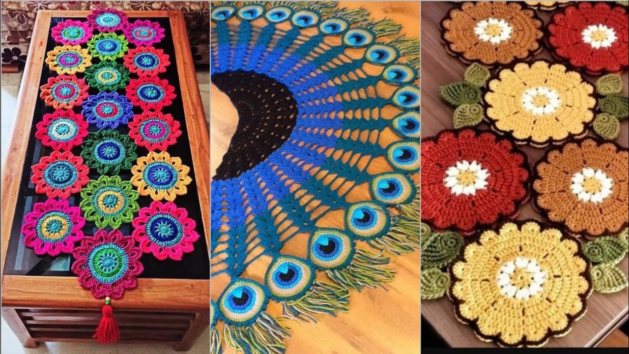Very creative and stylish Hand-knitted crochet table matt's//Crochet ...