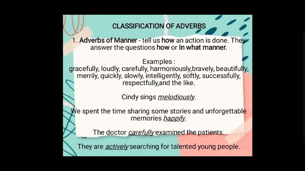 Lesson Plan about Adverb of Manner, Place and Time - YouTube