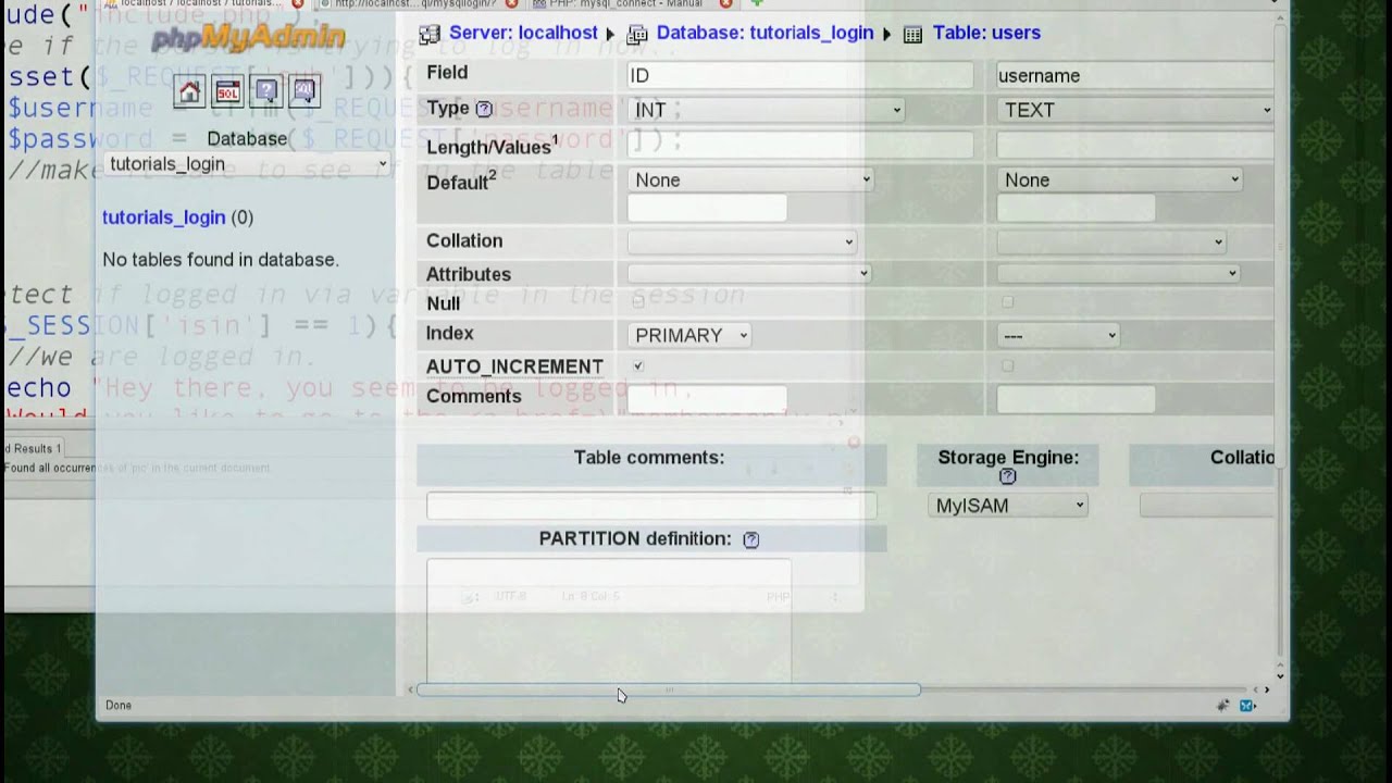 Php And Mysql Tutorial 08 Logging In With Mysql Part 1 Youtube 1249