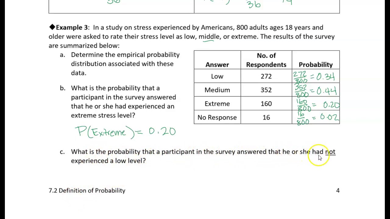 7.2 Definition of Probability: Example 3 - YouTube