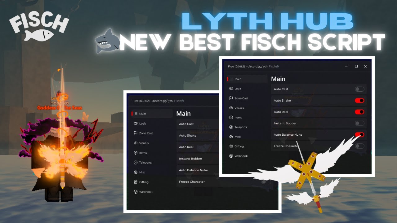 Best Roblox Fisch Script | LYTH Hub | Auto Sell, Fast Catch, Auto Farm ...
