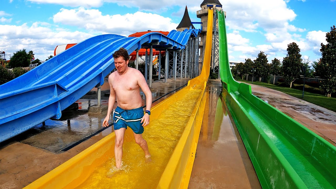 STEEP Freefall Water Slide at Aquapark Nessebar | СВОБОДНО ПАДАНЕ - YouTube