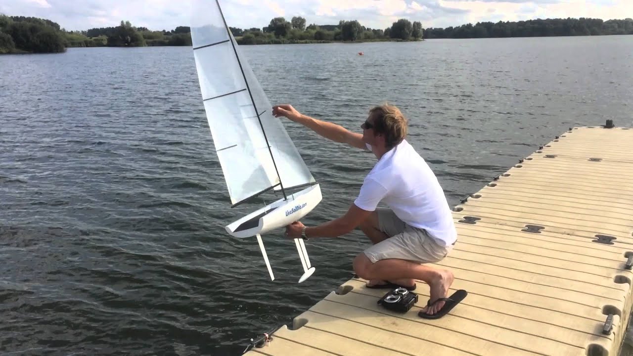 RC Canting Keel Yacht Launching - YouTube