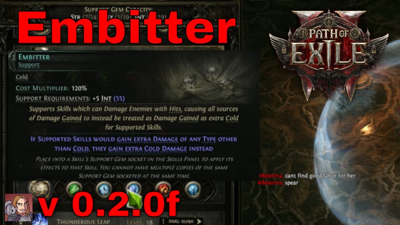 Path Of Exile 2 Support Gems - Embitter (All Gain Becomes Cold Gain) v0 ...
