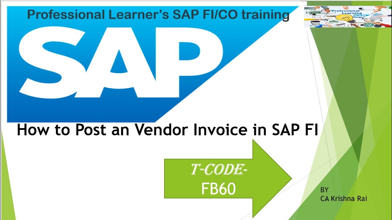 How to Pass an Vendor Invoice in SAP FI - YouTube