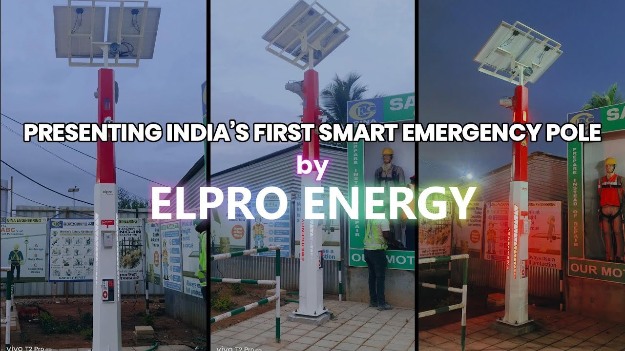 India’s First Smart Emergency Pole at Bengaluru Airport 🚨 | Public Safety Innovation | Elpro ...