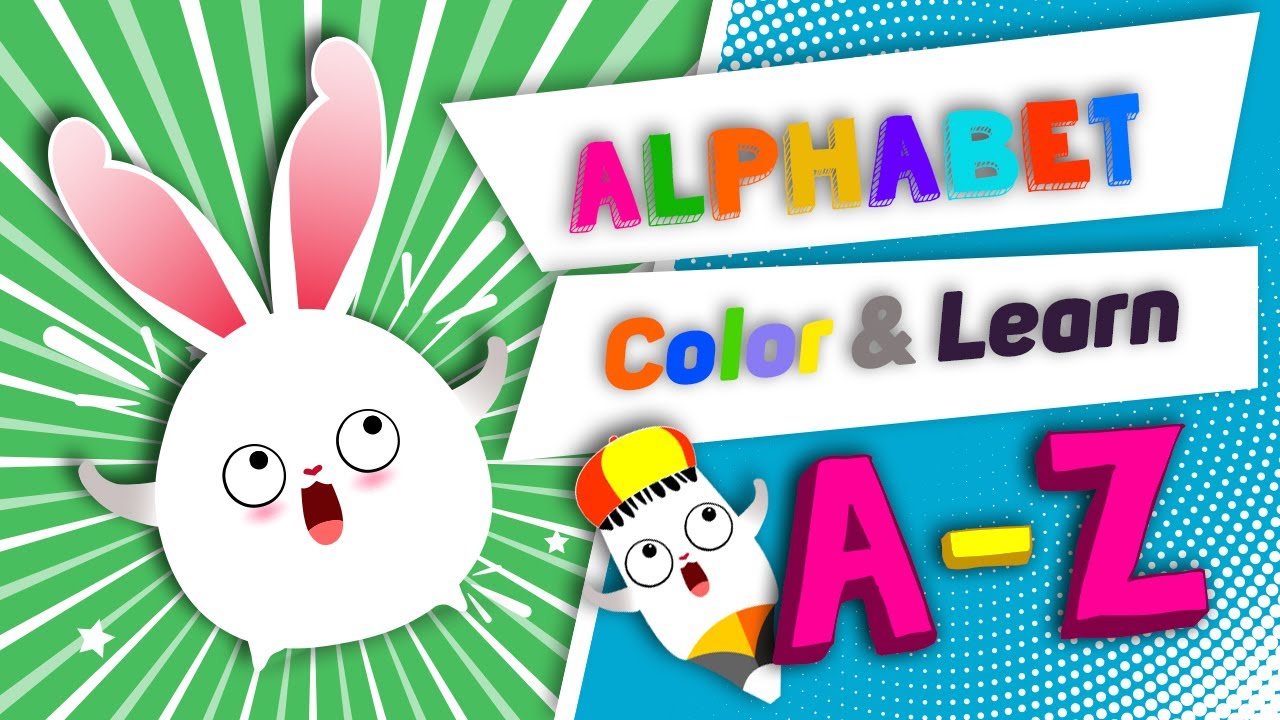 Learn Alphabet A to Z coloring and drawing Learn funny game for Kids ...