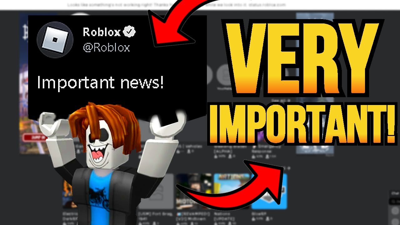 IMPORTANT NEWS ABOUT ROBLOX! - YouTube