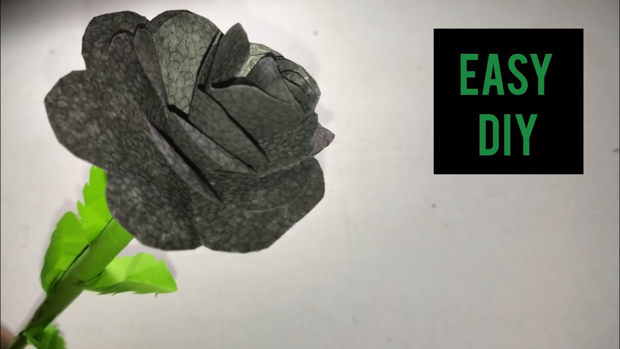 How to make black Rose 🌹| black Rose| Paper rose | decoration idea | # ...