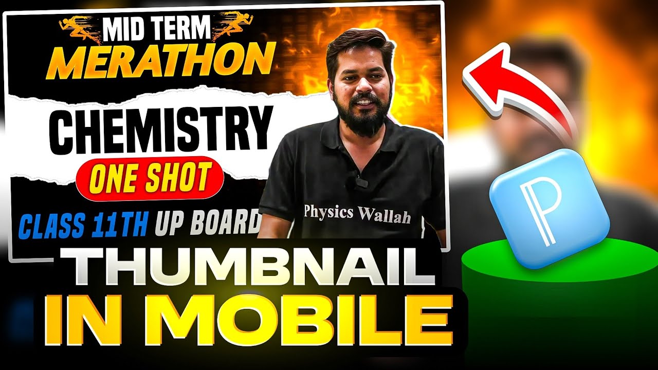 How to make Educational Thumbnail like Physics Wallah In Mobile ...