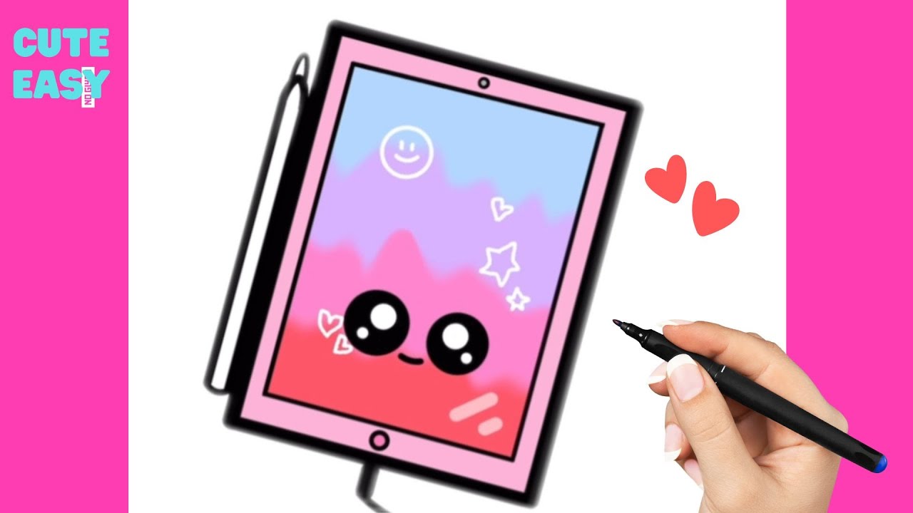 How to Draw a Cute Easy iPad Pro Notebook Step by Step Drawing for Kids ...