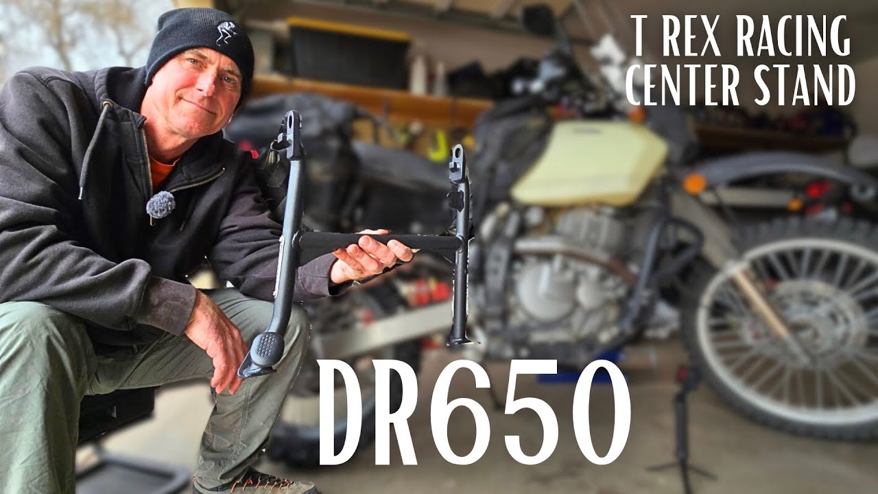 Suzuki DR650 - T Rex Racing Center Stand Install - YouTube