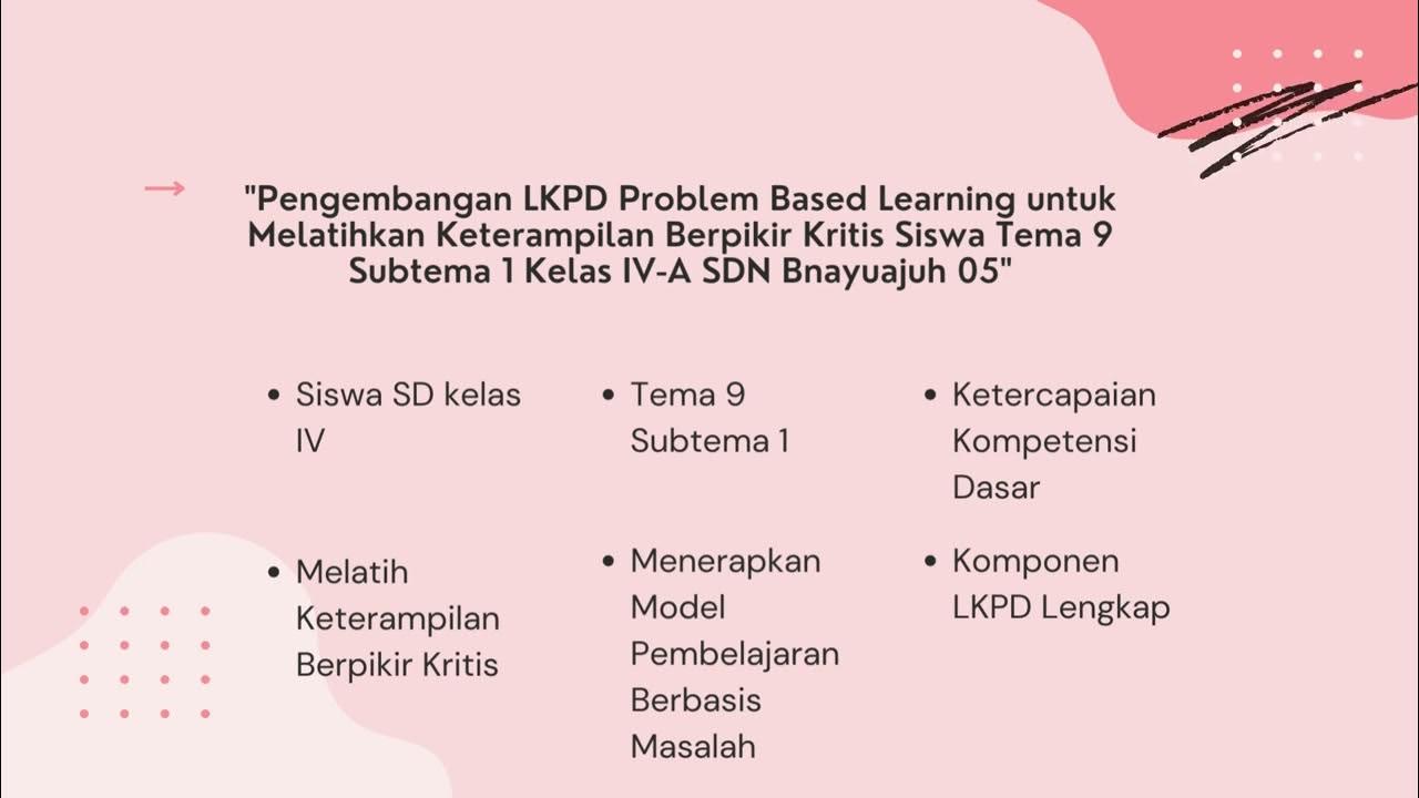 Produk Pengembangan LKPD Problem Based Learning untuk Melatihkan ...