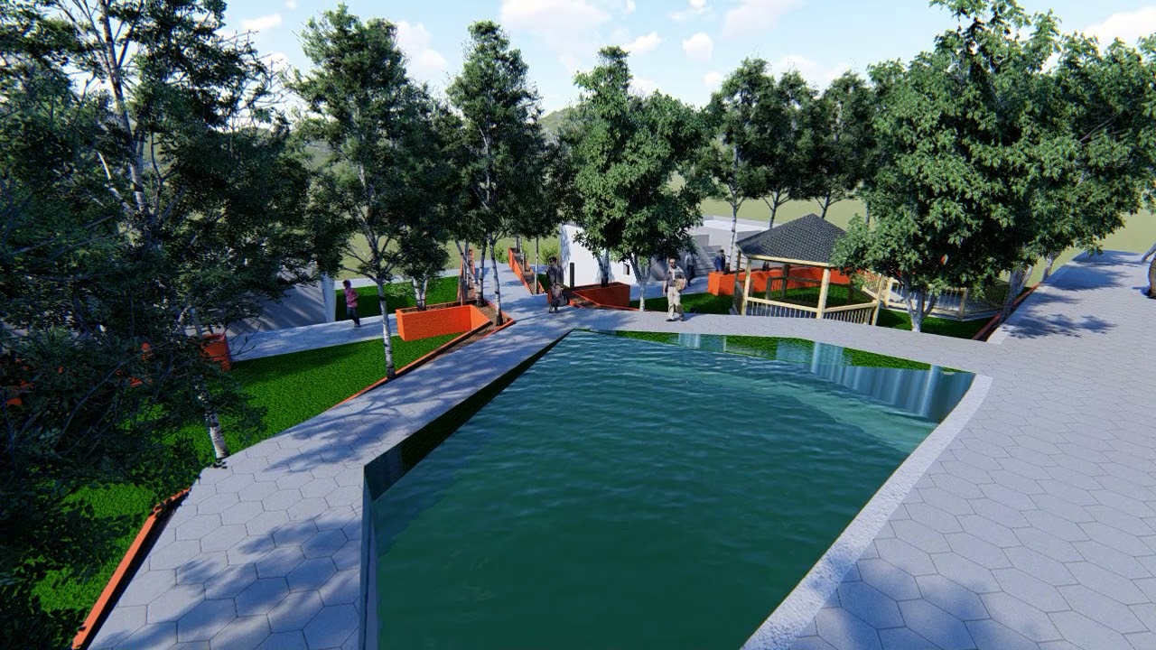 resort landscape lumion render walk-through - YouTube