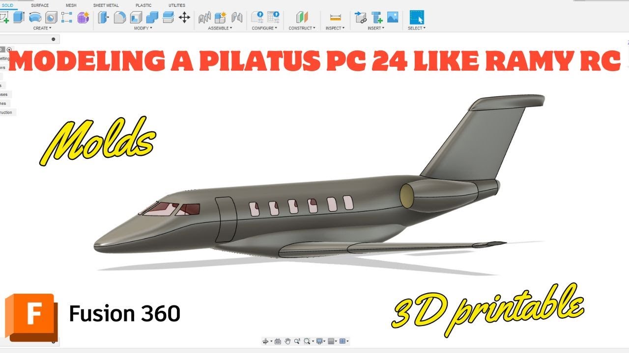 Modeling a Pilatus PC-24 like Ramy RC and Tyler Perry in Fusion 360/CAD ...