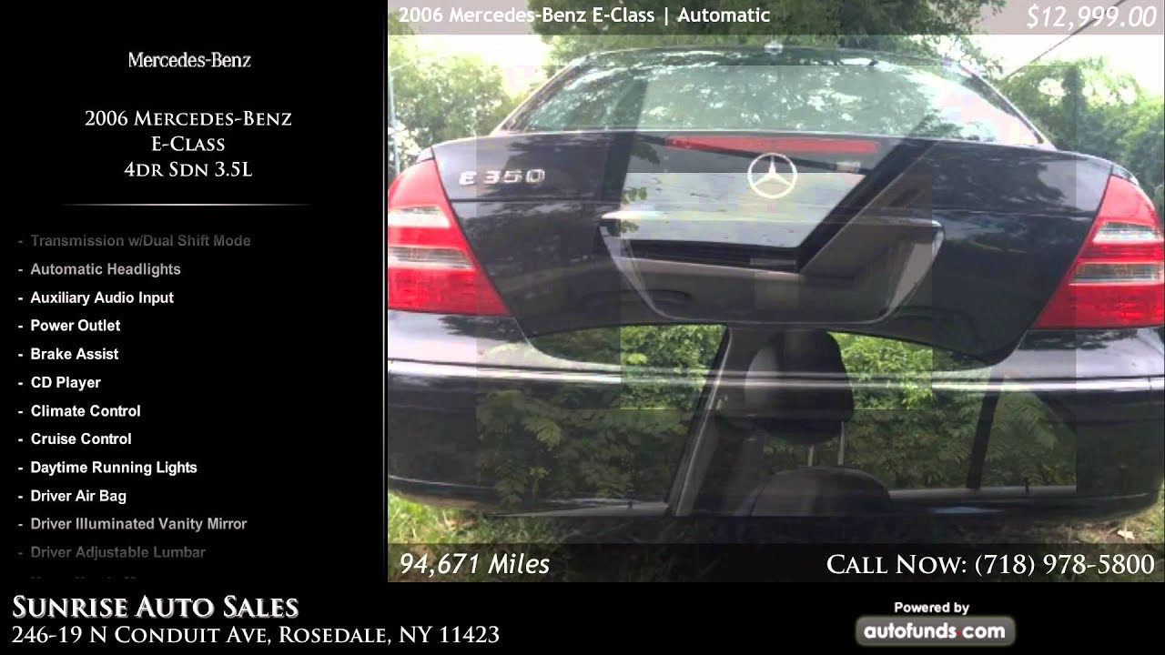 Used 2006 Mercedes-Benz E-Class | Sunrise Auto Sales, Rosedale, NY ...