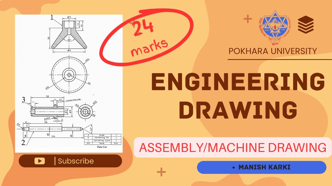 Engineering Drawing Tutorial | Assembly Drawing | PoU | Most Repeated ...