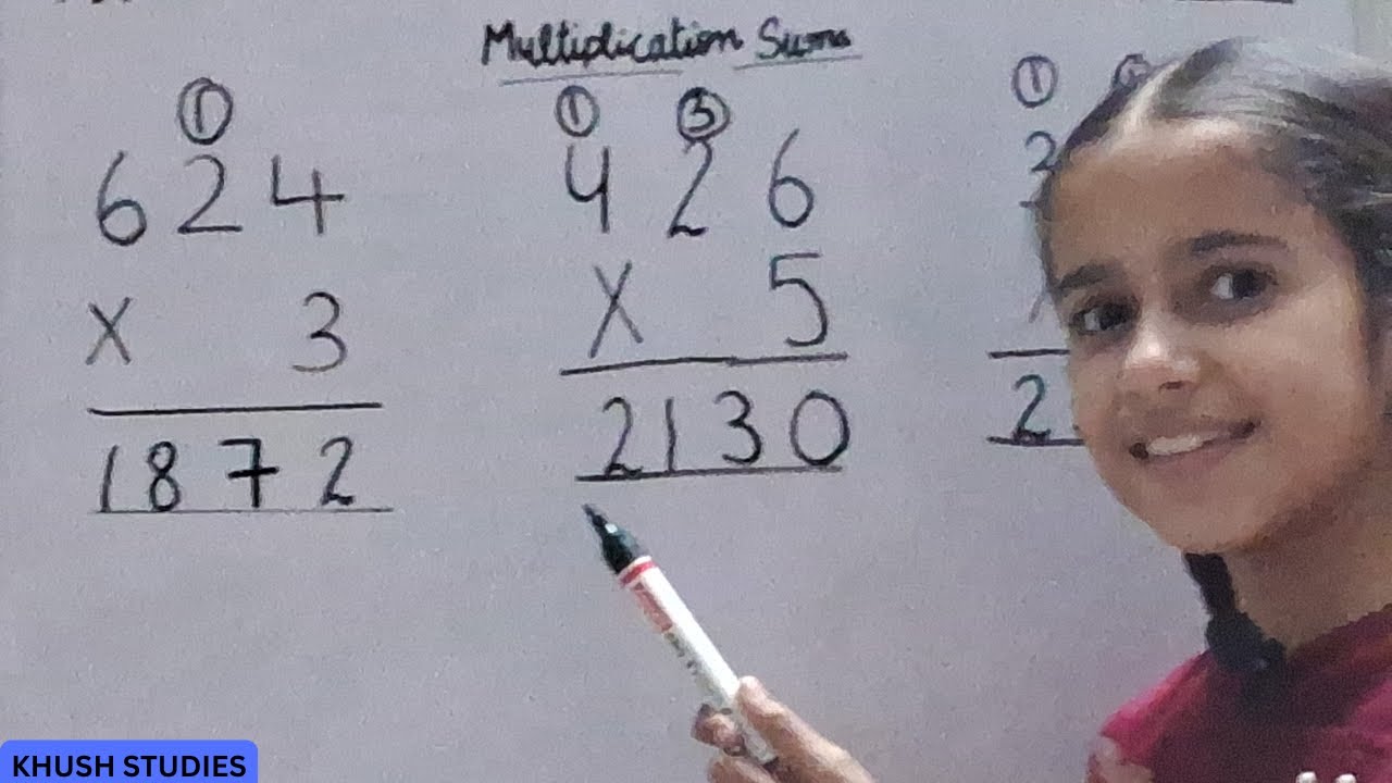 Multiplication With Carrying, Carry over Multiplication for Grade 1 & 2 ...