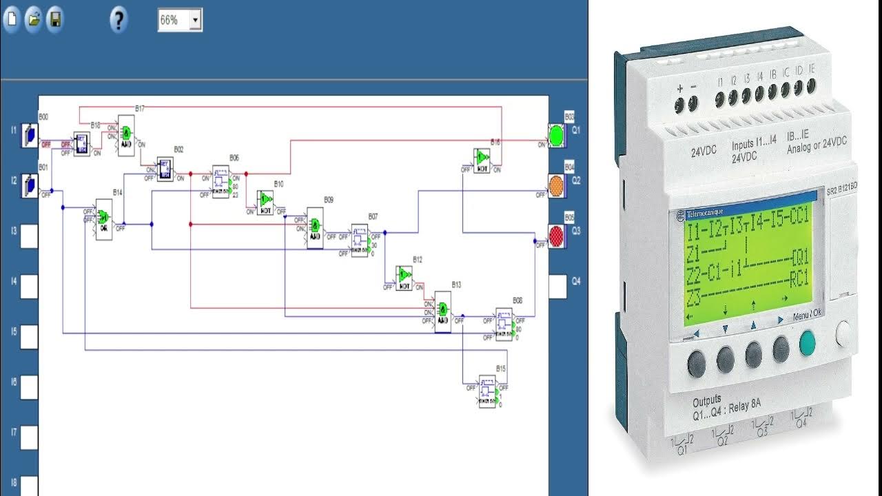 EJEMPLO DE PROGRAMACIÓN DEL PLC ZELIO+BLOQUES DE FUNCIONES - YouTube