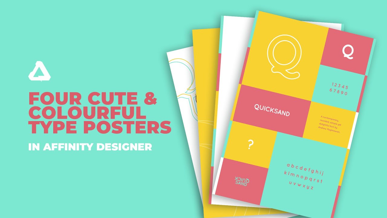 Making Four Cute & Colourful Type Posters in Affinity Publisher | Speed ...
