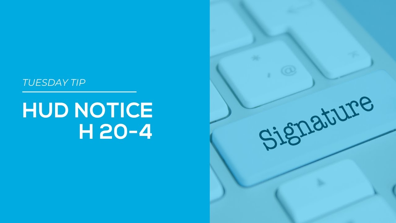 Tuesday Tip: HUD Notice H 20-4 - YouTube