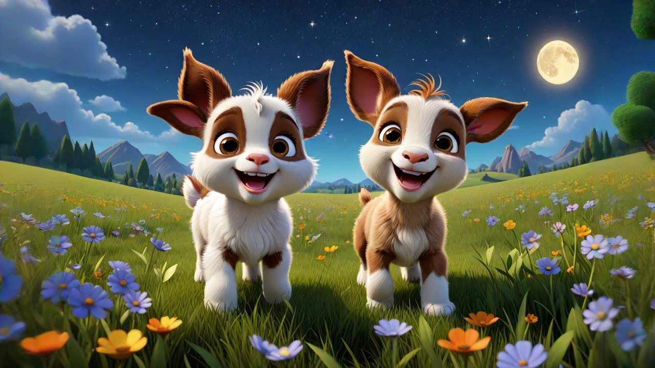 Three Baby Goats Jump Over the Moon | Counting & Imagination Song for ...