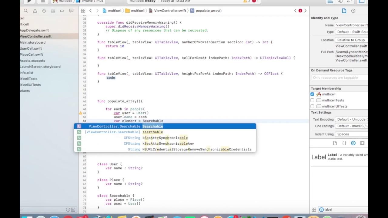How to Display Multiple Cells in a Tableview | Swift - YouTube