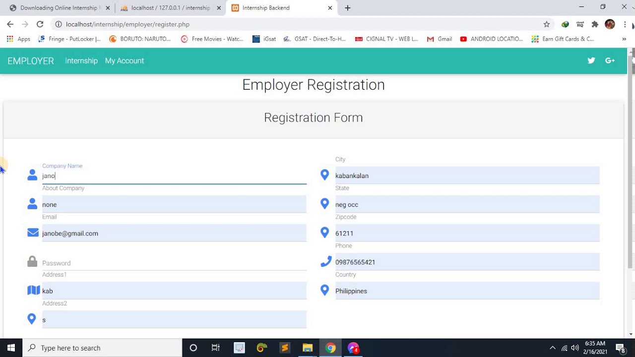 Online Internship Management System Project In Php Mysqli Html