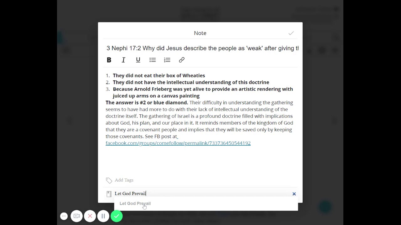 Let God Prevail: Demonstration to make lists in the Gospel Library app ...