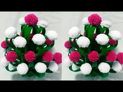 DIY: MAKE NEW DESIGN WOOLEN GULDASTA. - YouTube