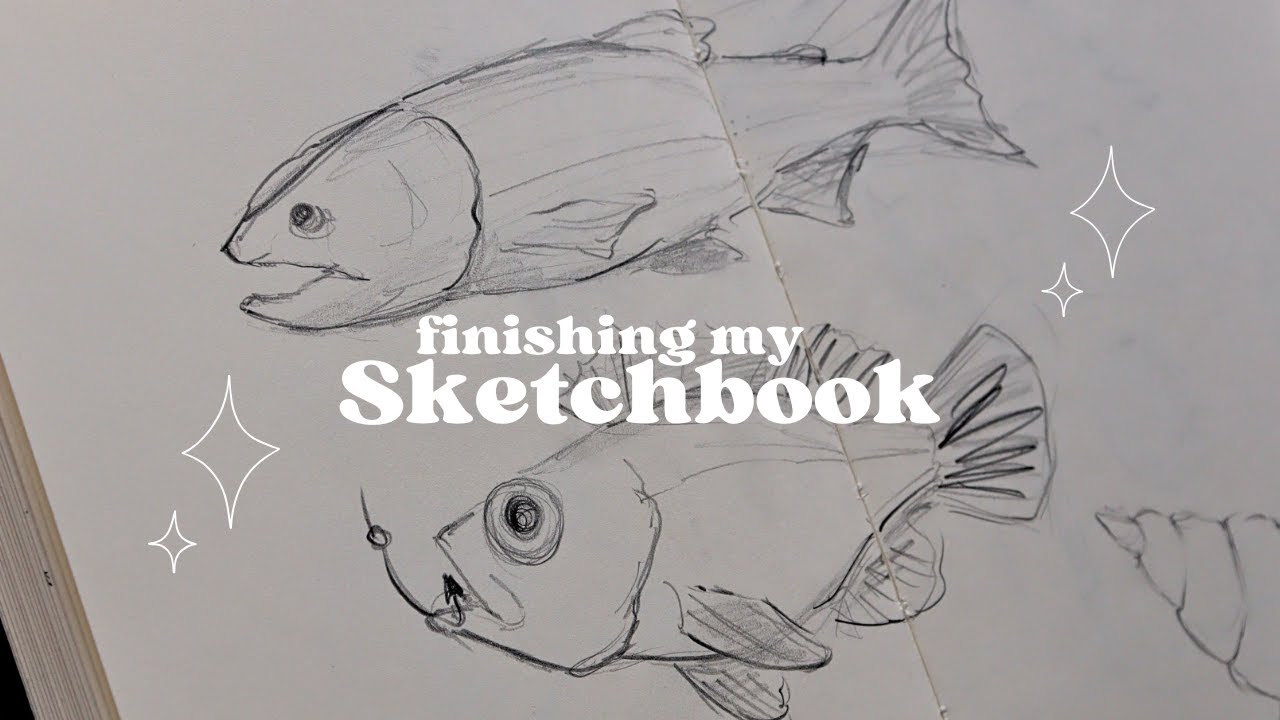 The last pages of my sketchbook ★ drawing a fish & frogs | Draw with me ...