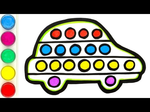 How to draw car Pop it for kids . Easy to drawRainbow Car Pop it for ...