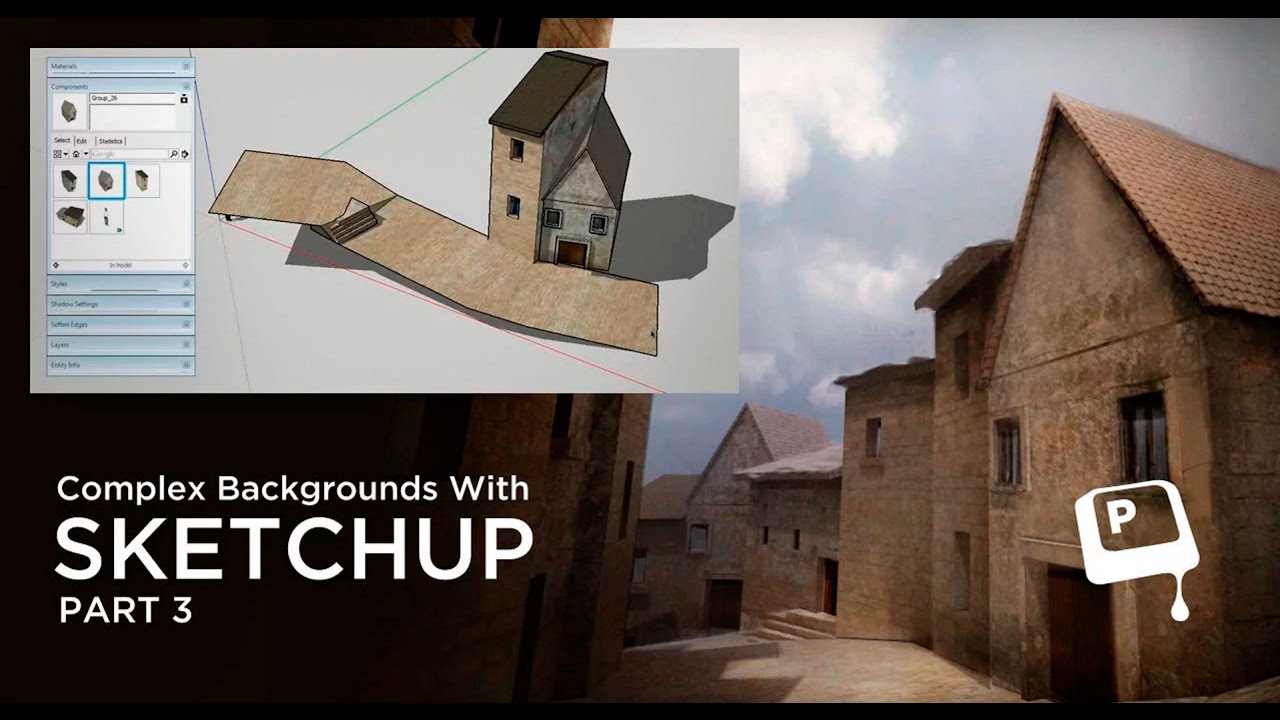 Sketchup for Backgrounds (3 of 3) (CtrlPaint.com) - YouTube