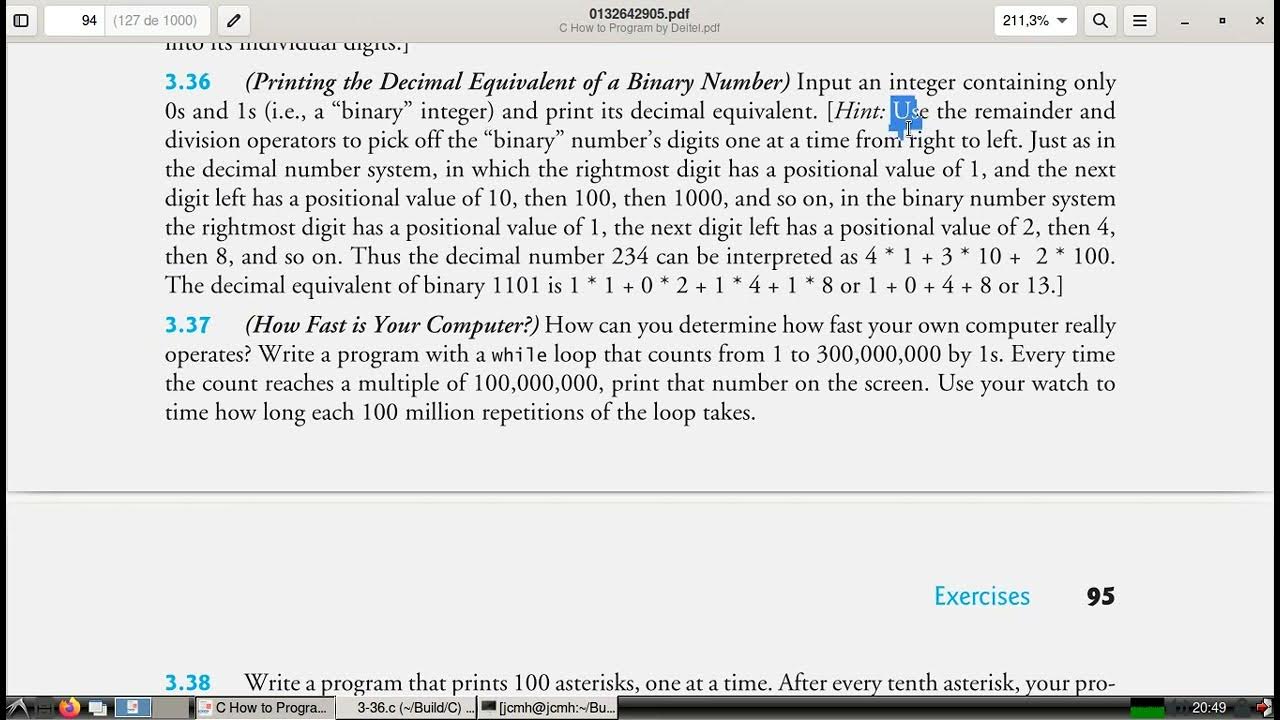 C How to Program (6th edition) - Deitel & Deitel, exercise 3.36 - YouTube