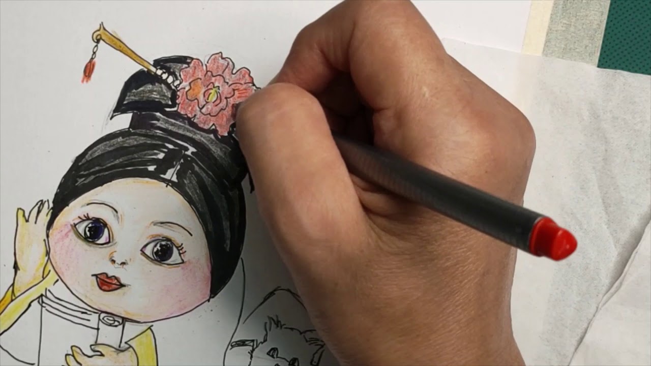 (5/5) How to draw beautiful cute Gege? Step by Step & Tips. 如何画可爱美丽的格格 ...