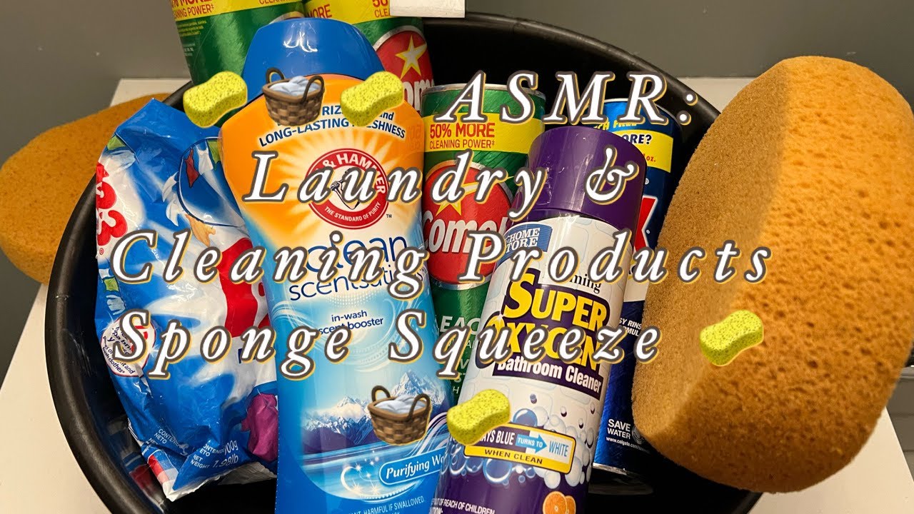 🧽🧺🧽 ASMR: Laundry & Cleaning Products Sponge Squeeze 🧽🧺🧽 - YouTube