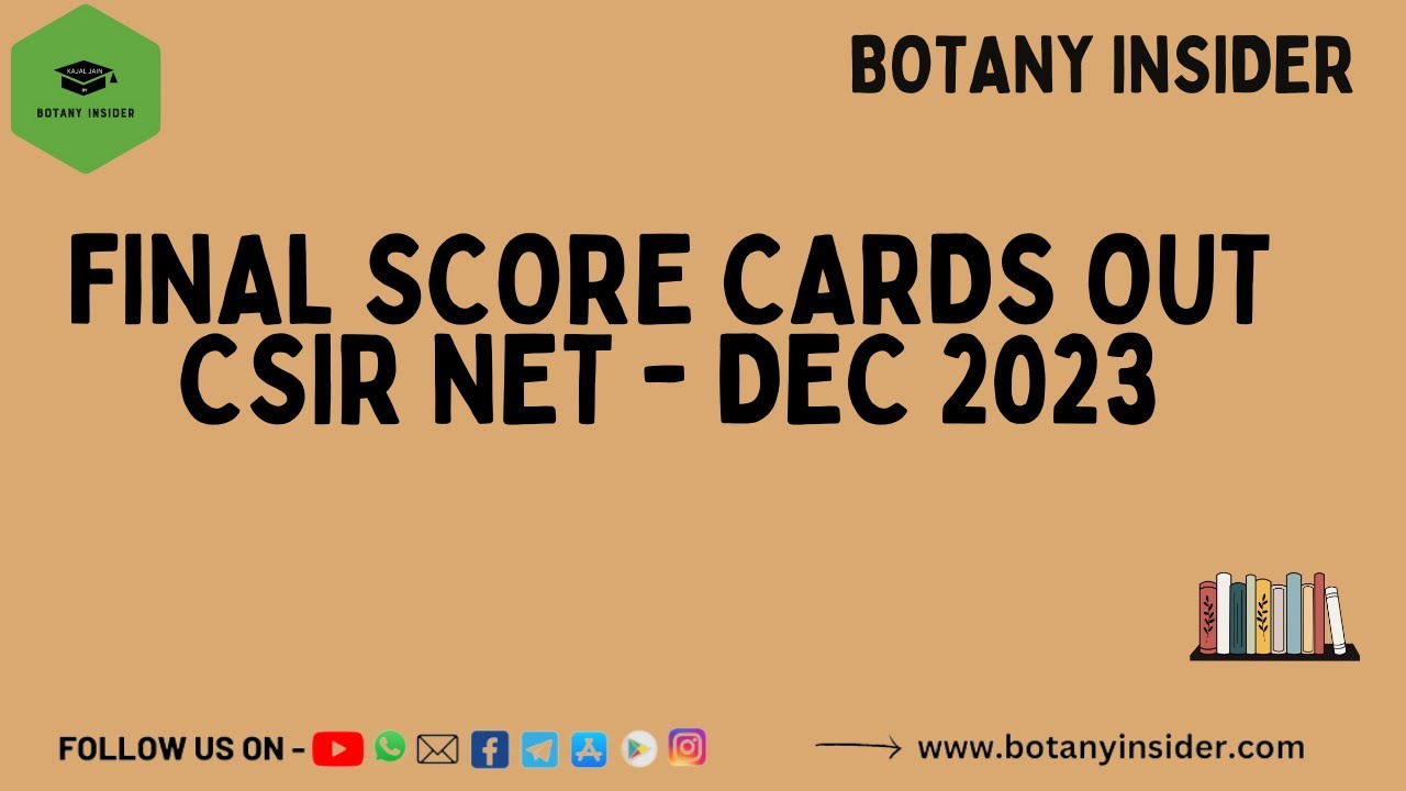 FINAL Score cards OUT 🔥 CSIR NET Lifesciences || December 2023 ...