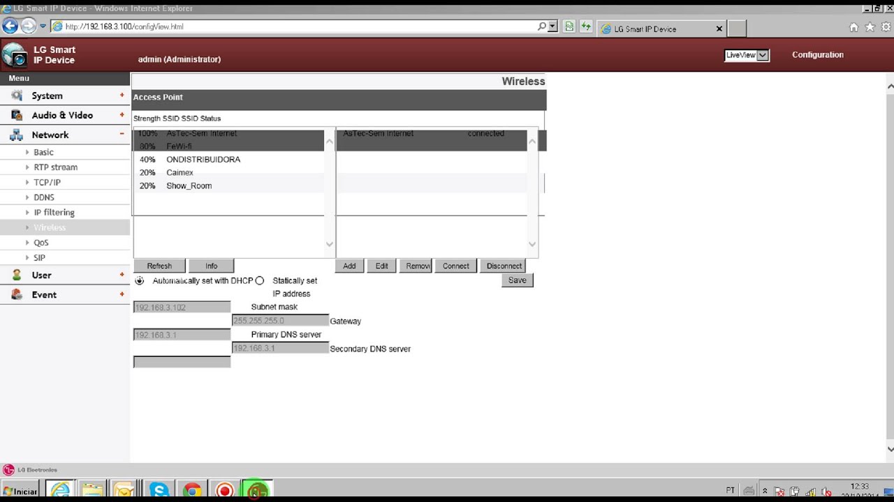 LG IP Camera LW130 Conexão WiFi / WiFi Connection - YouTube