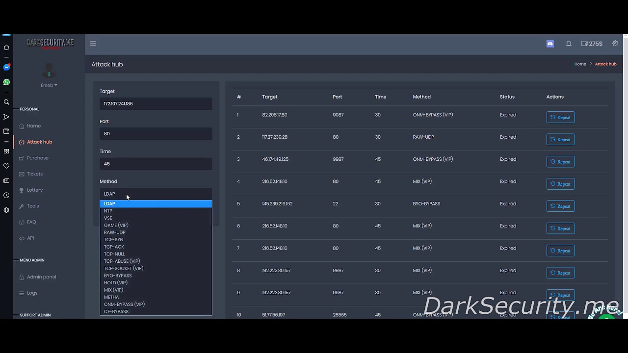 DarkSecurity.me - Psychz network / Discord Voice chat server downed. Best booter/stresser - YouTube