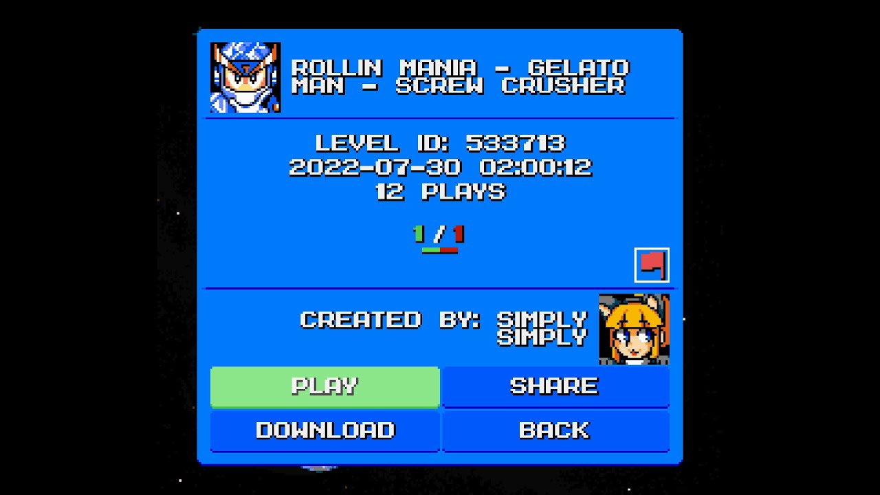 Mega Man Maker v1.7.5: ROLLIN MANIA - GELATO MAN - SCREW CRUSHER (ID ...