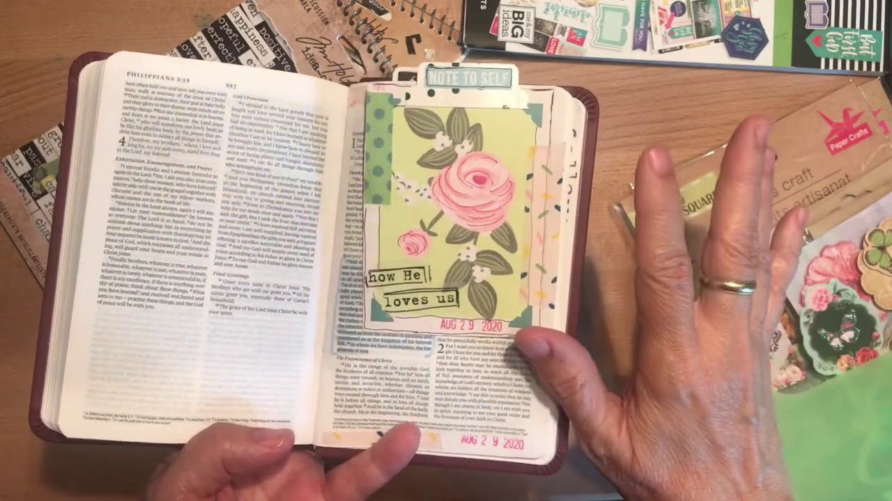 Creating a simple bible journaling card - YouTube