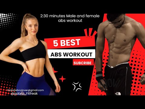 5 BEST ABS WORKOUT ll2:30 MINUTES MALE AND FEMALE ABS WORKOUT ll #abs # ...