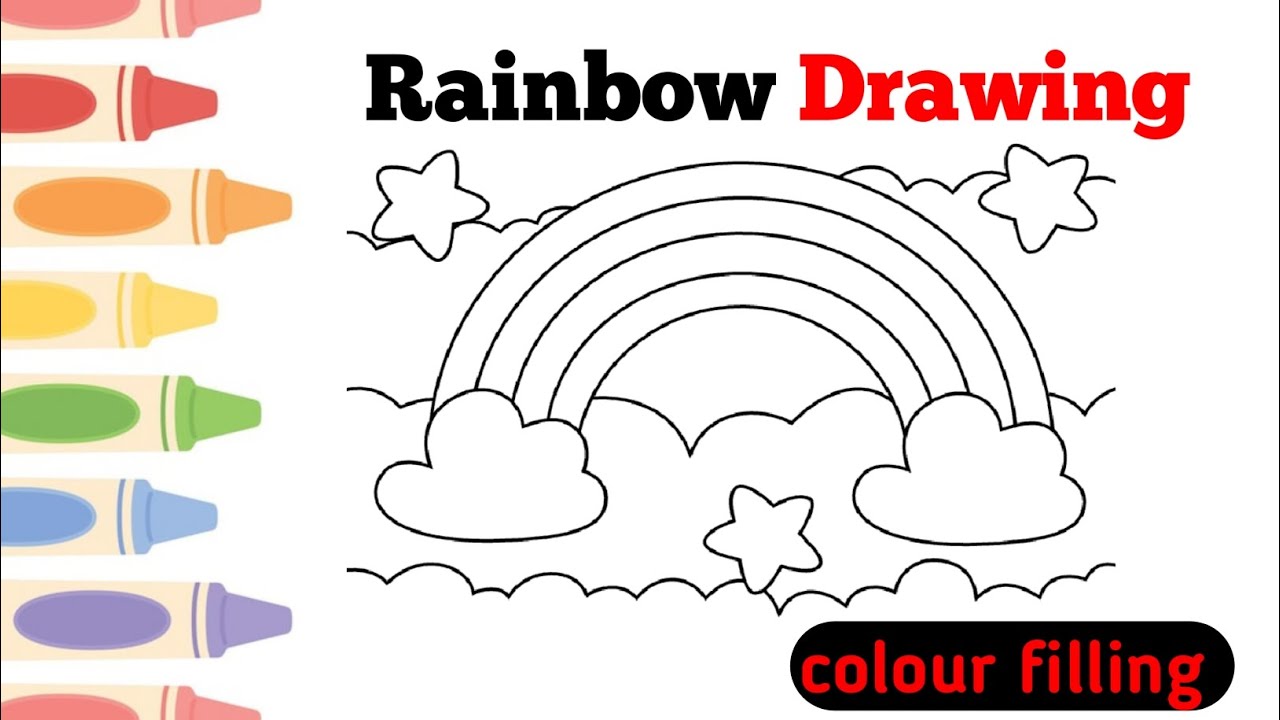 Rainbow Drawing, colour filling in rainbow, drawing, colours, kids ...