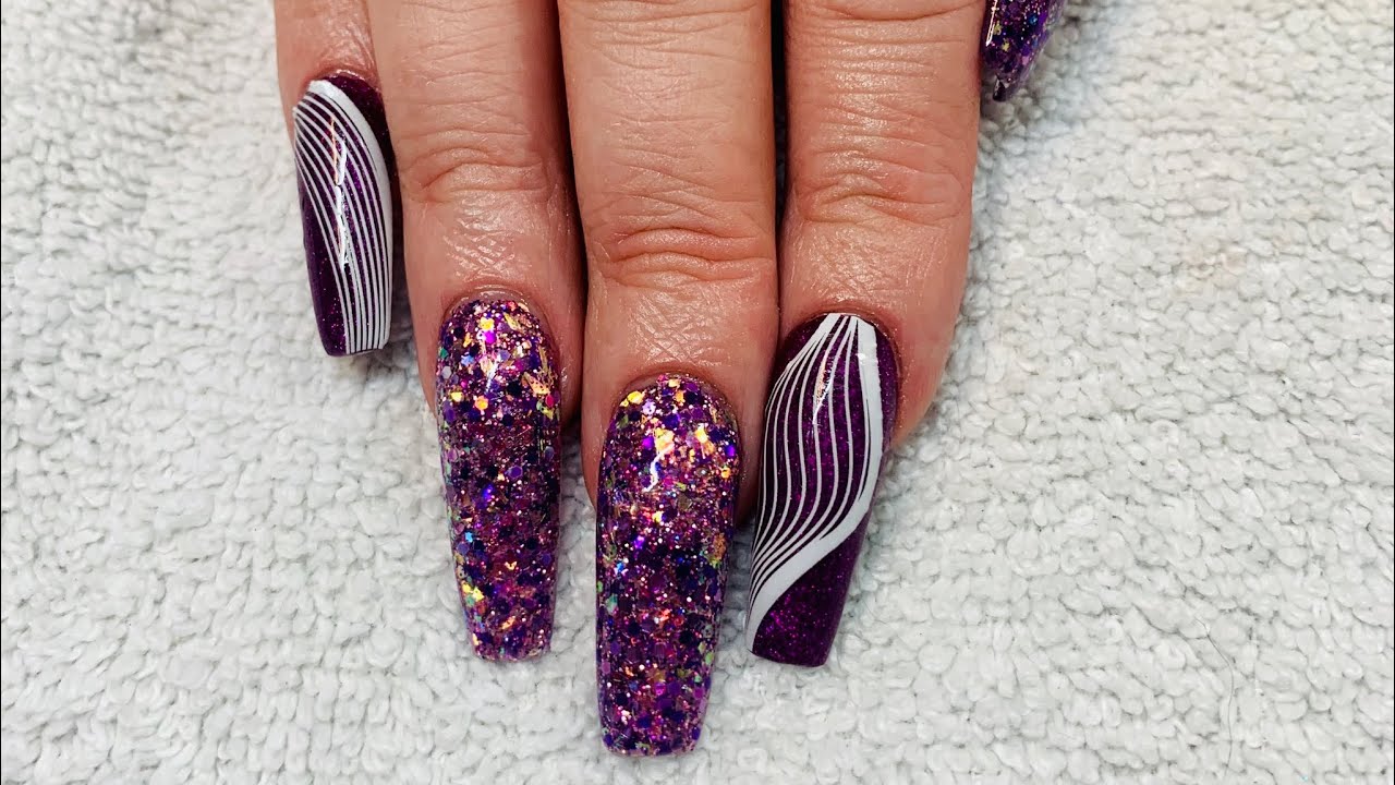 My hand left handed, moyra jukebox, glitterbels efi acrylic nail art ...
