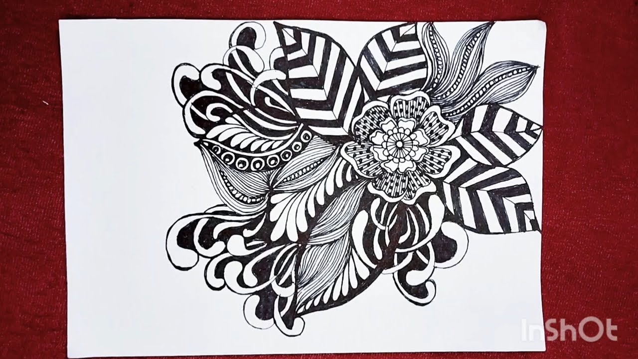 Zentangle art for beginners | Zendoodle art | Floral tangles | Easy zen ...