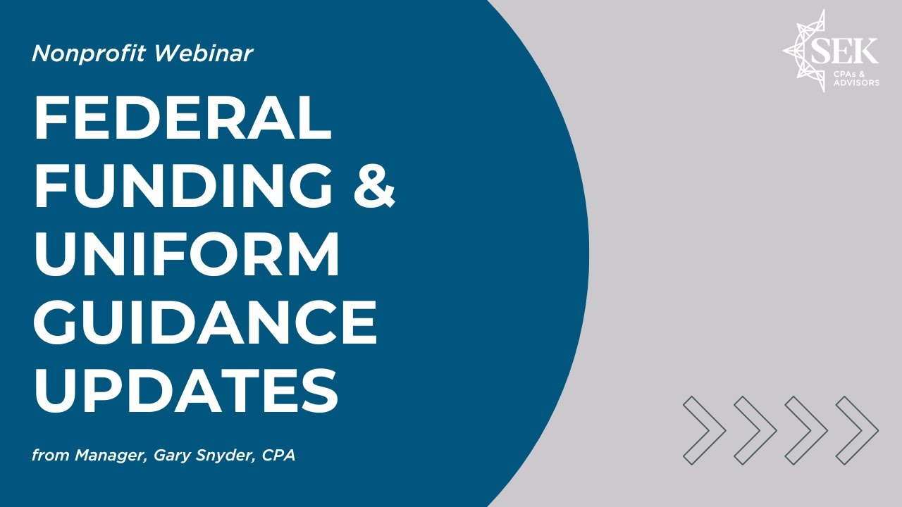 Federal Funding & Uniform Guidance Updates - YouTube