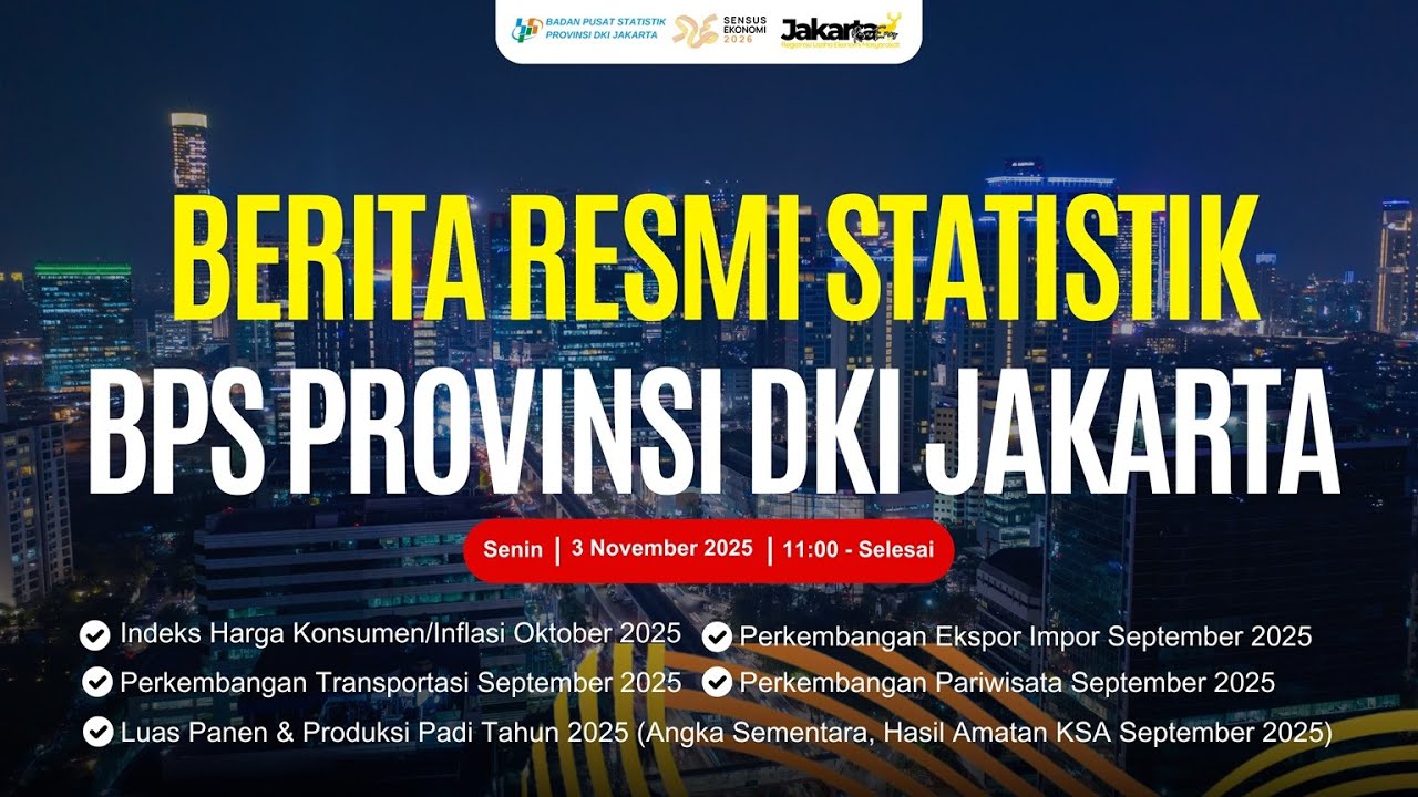 [Rilis BPS] Berita Resmi Statistik DKI Jakarta 3 November 2025 - YouTube