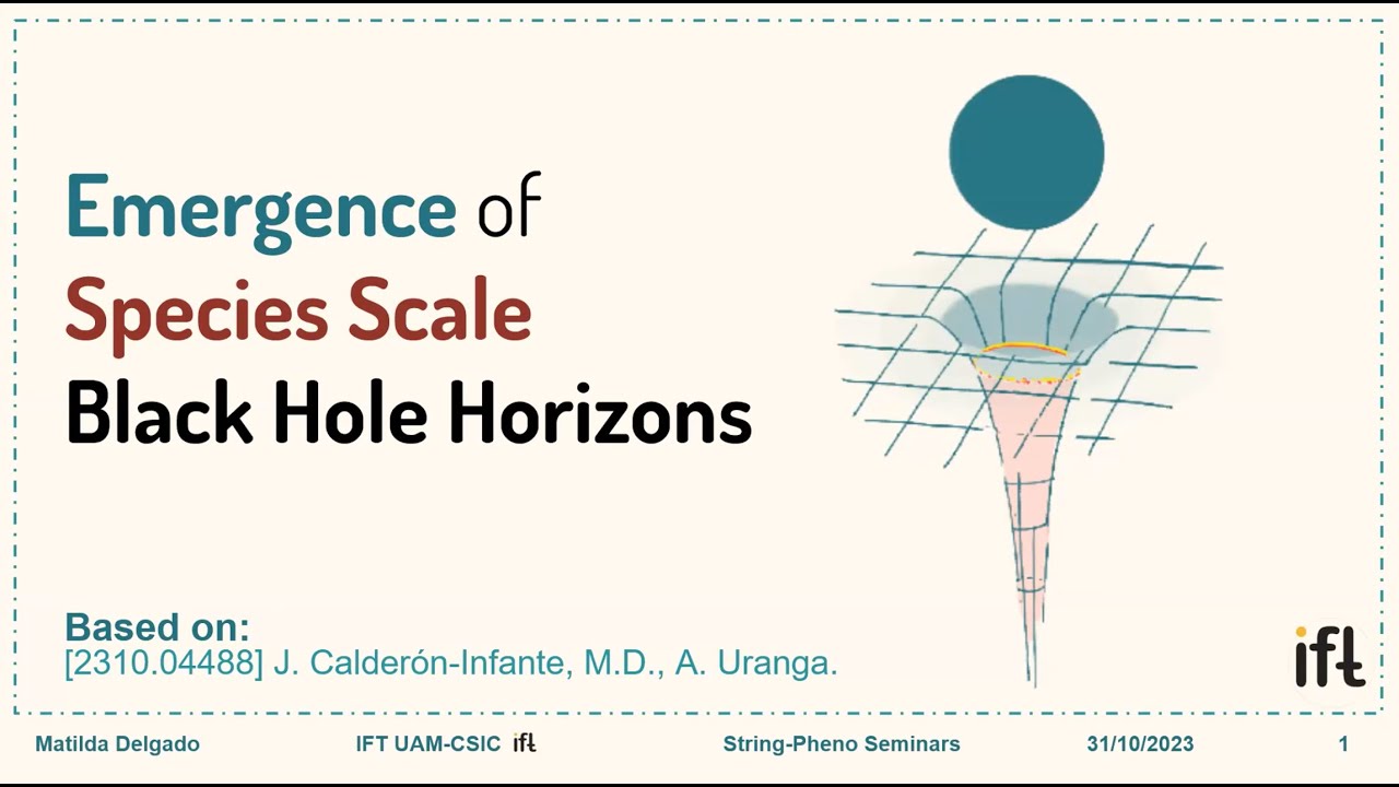 Matilda Delgado - Emergence of Species Scale Black Hole Horizons - YouTube